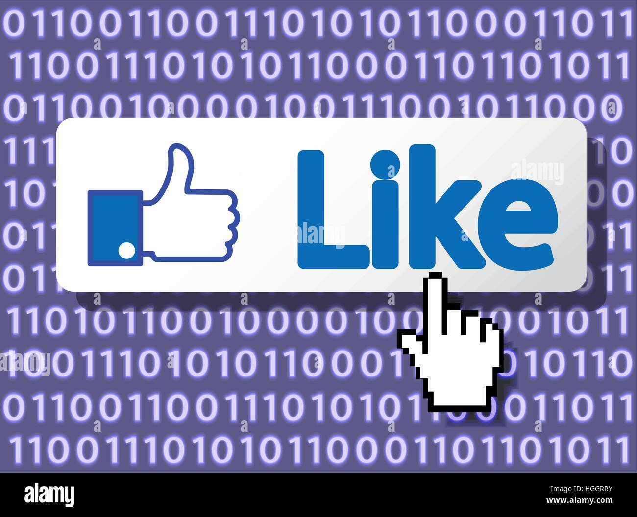 Like Button with Hand Cursor. Vector Illustration Stock Vector Image ...