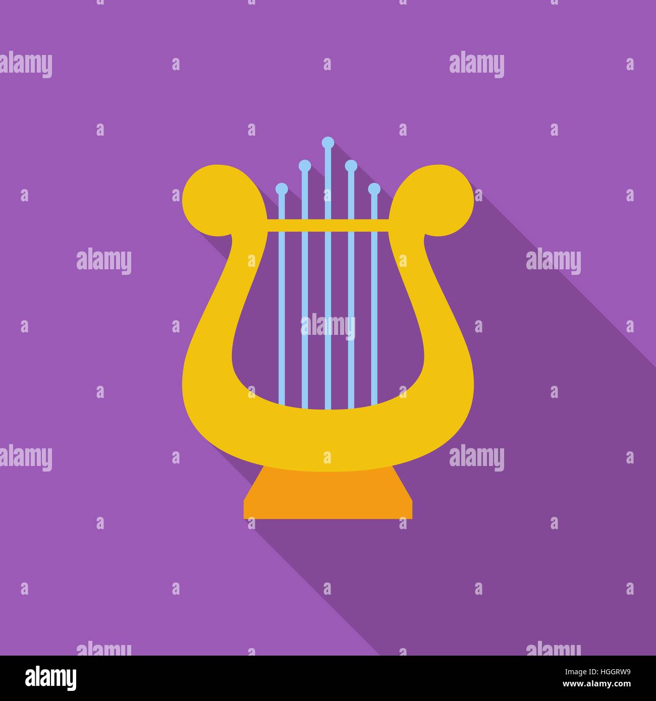 Lyra icon. Flat vector related icon with long shadow for web and mobile ...