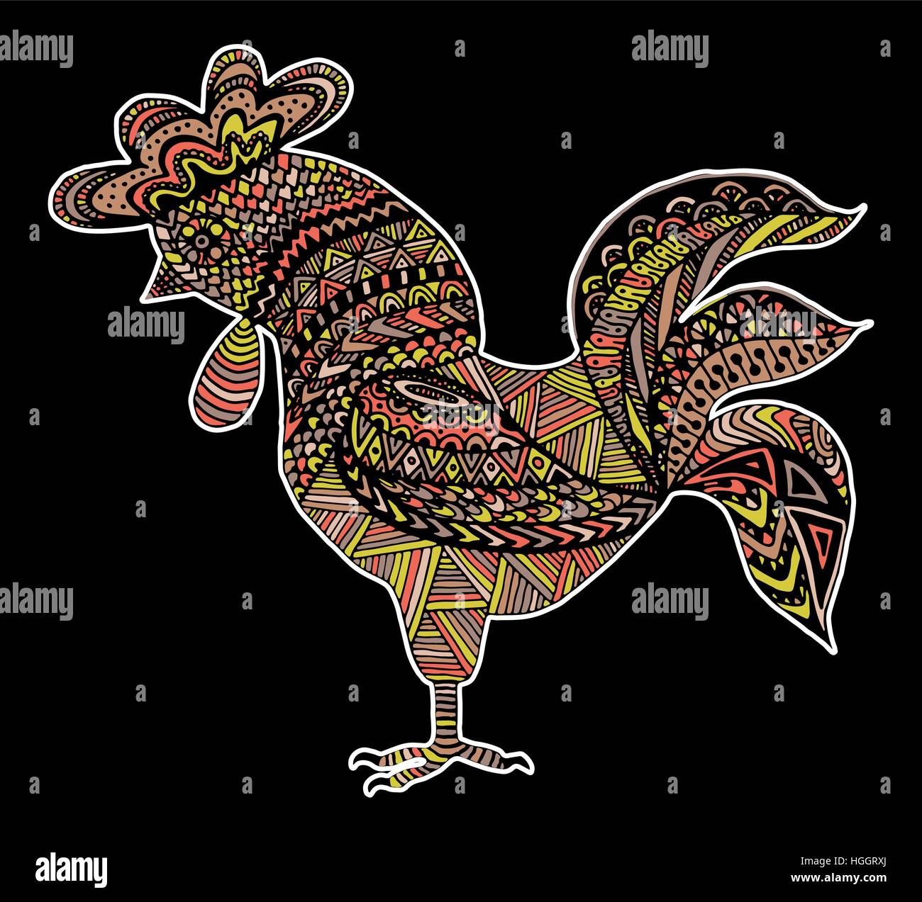 Hand drawn sketch in the shape of a rooster Stock Vector Image & Art ...