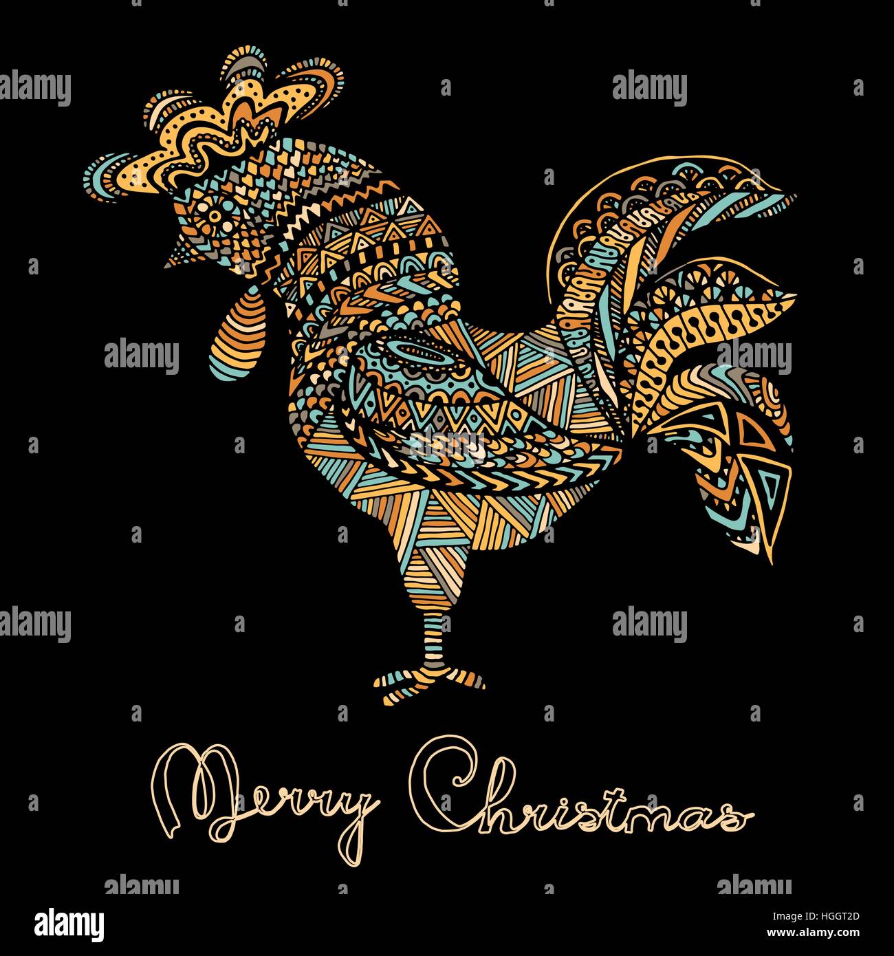 Hand drawn sketch in the shape of a rooster Stock Vector Image & Art ...
