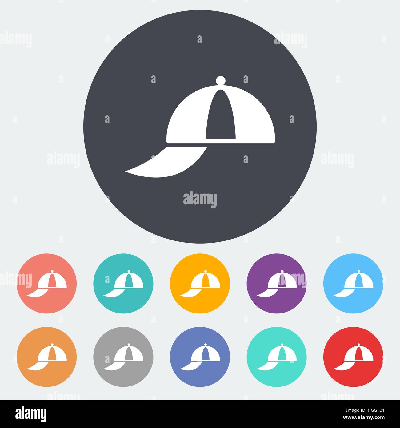 Peaked cap. Single flat icon on the circle. Vector illustration Stock ...