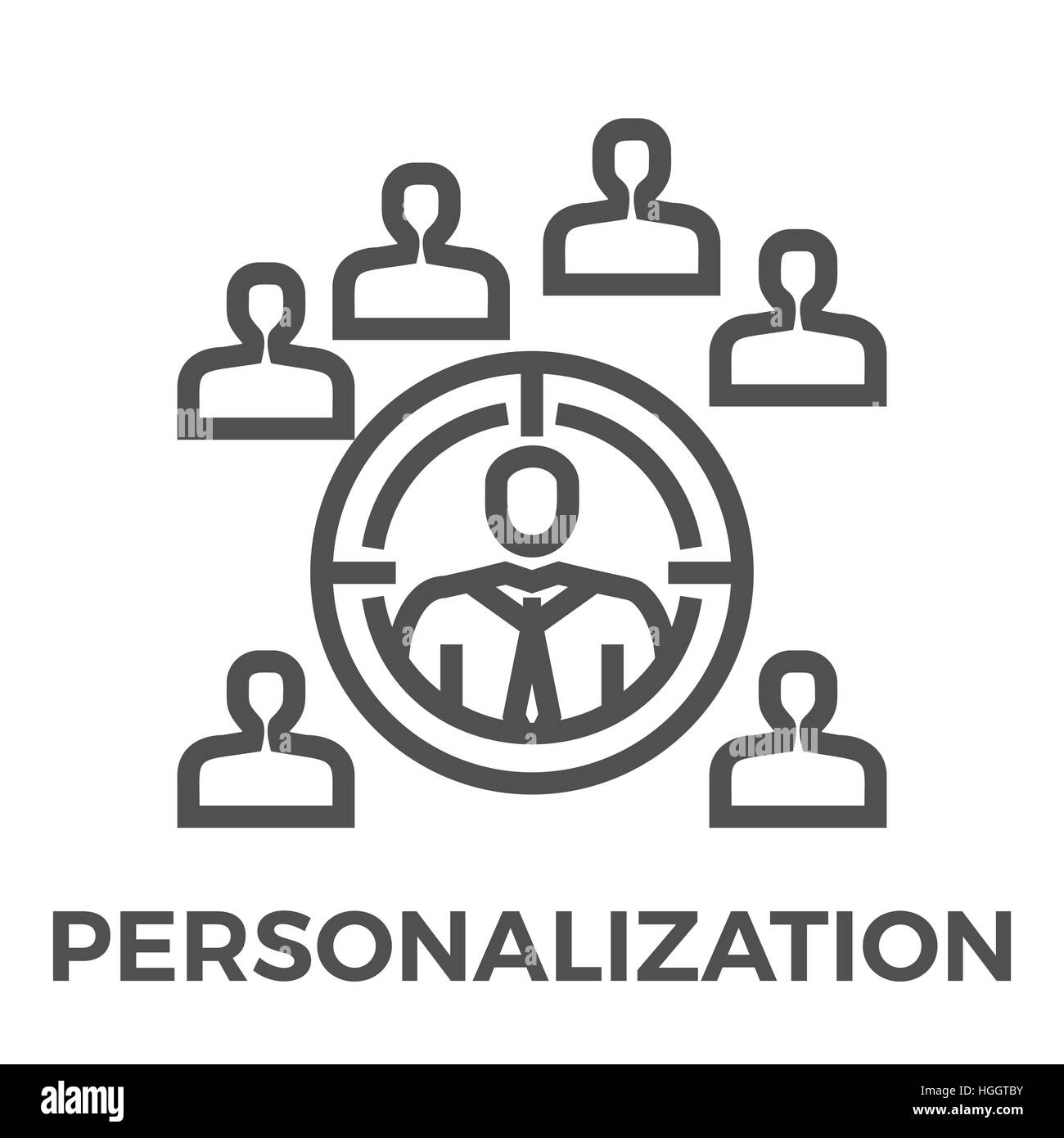 Personalization Thin Line Vector Icon Isolated on the White Background ...