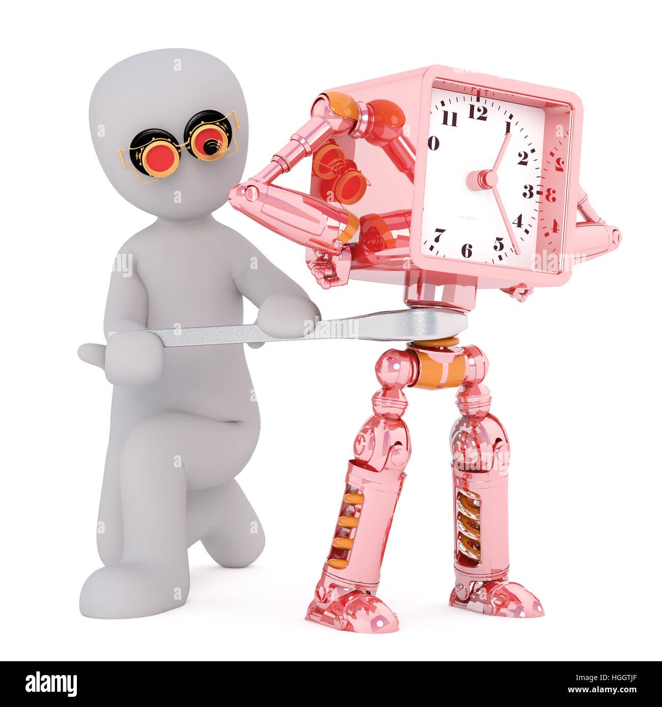 3d Rendering of Cartoon Figure Wearing Goggles and Standing Beside ...