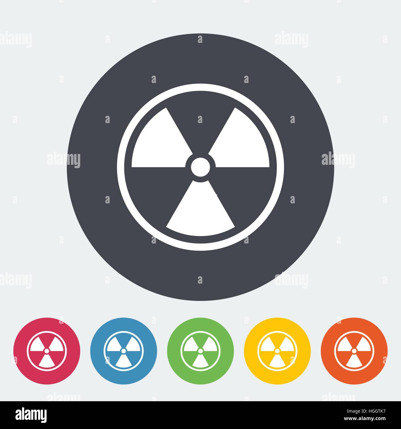 Radioactivity. Single flat icon on the circle. Vector illustration ...