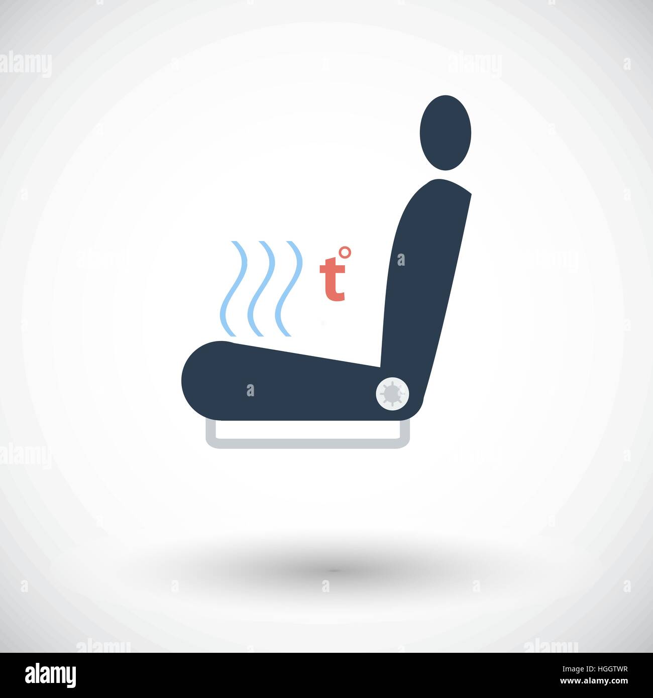 Heated seat. Single flat icon on white background. Vector illustration ...