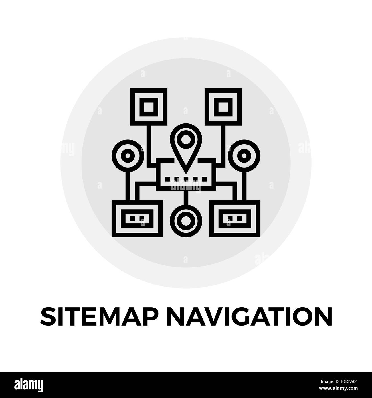 Sitemap Navigation icon vector. Flat icon isolated on the white ...