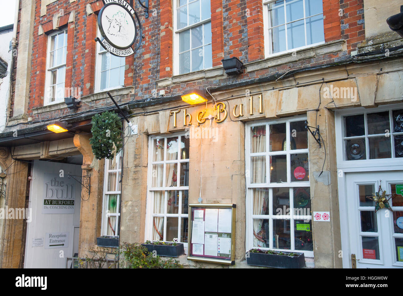 The Bull English pub in the village of Burford,Cotswolds,Oxfordshire ...