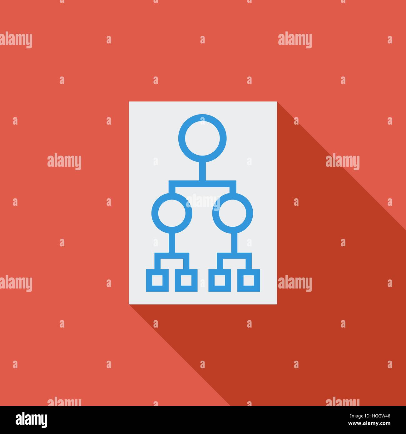 Flowchart icon. Flat vector related icon with long shadow for web and ...