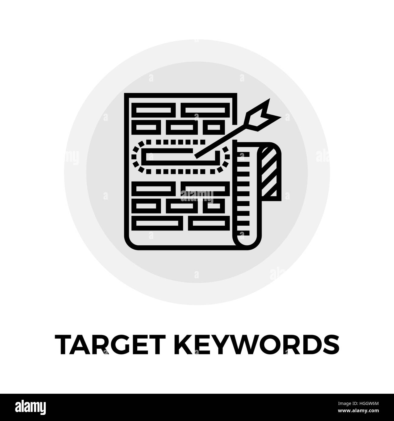 Target Keywords icon vector. Flat icon isolated on the white background ...