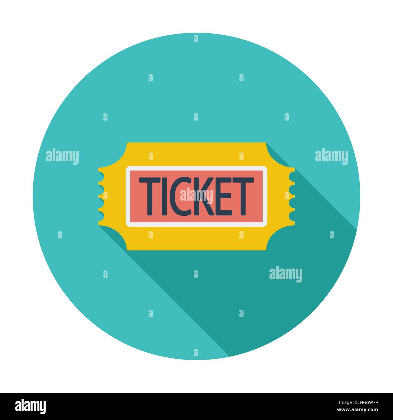 Ticket. Single flat color icon. Vector illustration Stock Vector Image ...