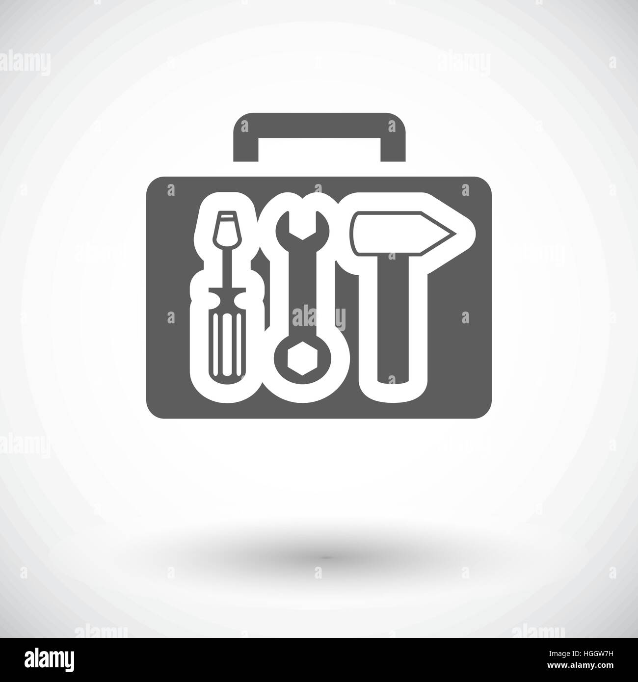 Tool box. Single flat icon on white background. Vector illustration ...