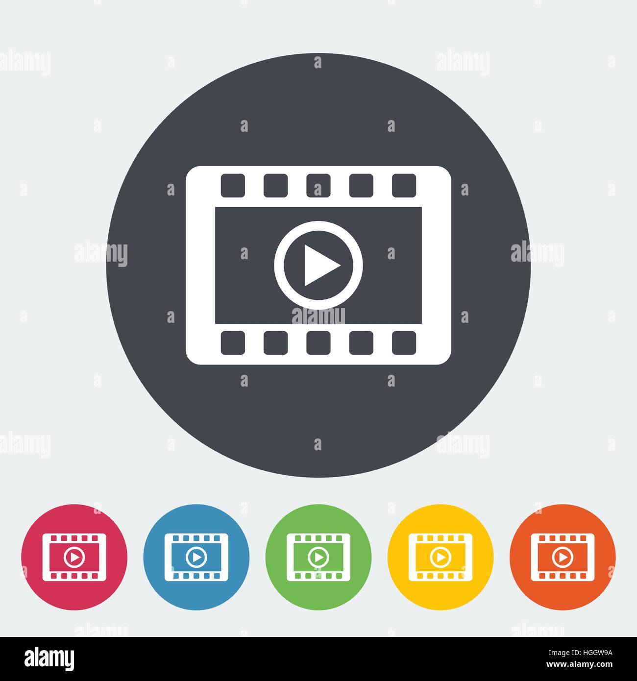Video. Single flat icon on the circle. Vector illustration Stock Vector ...