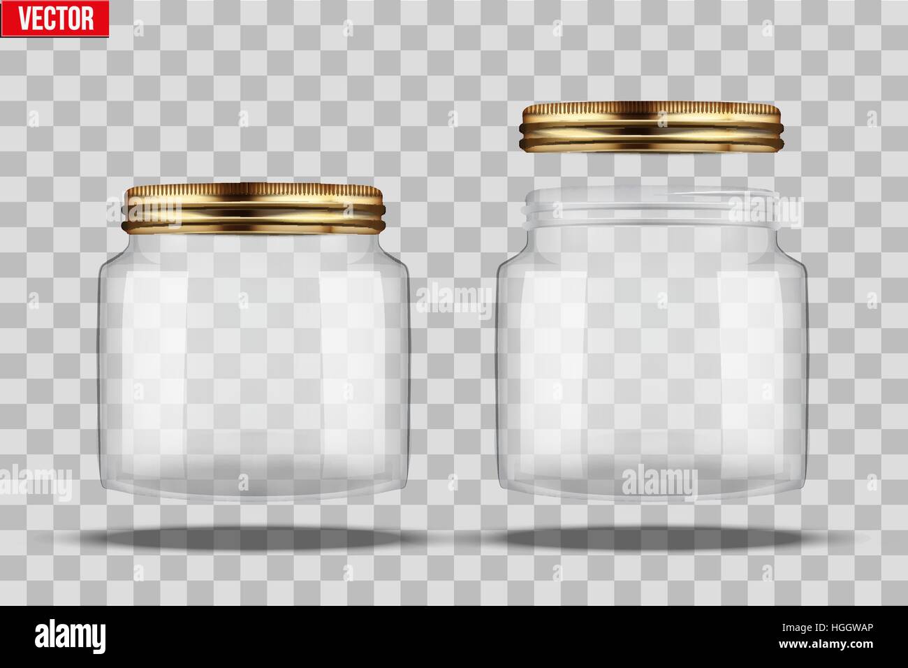 Set of Glass Jars for canning and preserving. Square shape with right ...