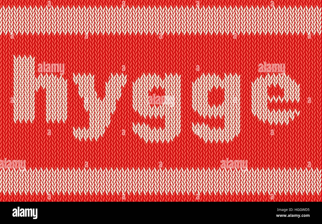 Word HYGGE on Word HYGGE on knitting texture. Pleasure and comfort ...