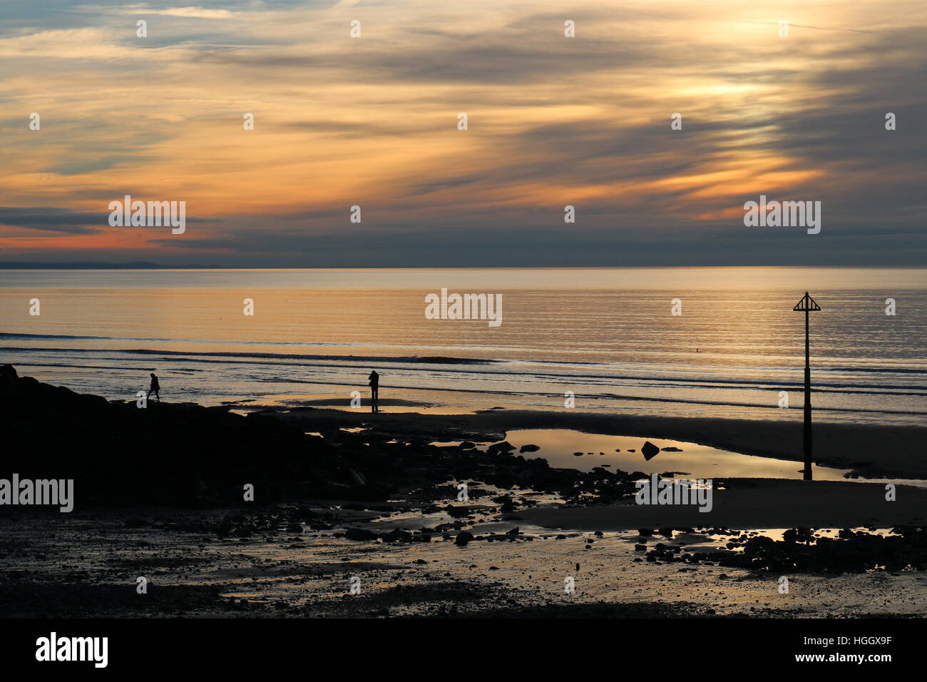 Sea, Borth, Ceredigion, Wales, Uk Beach Stock Photo - Alamy