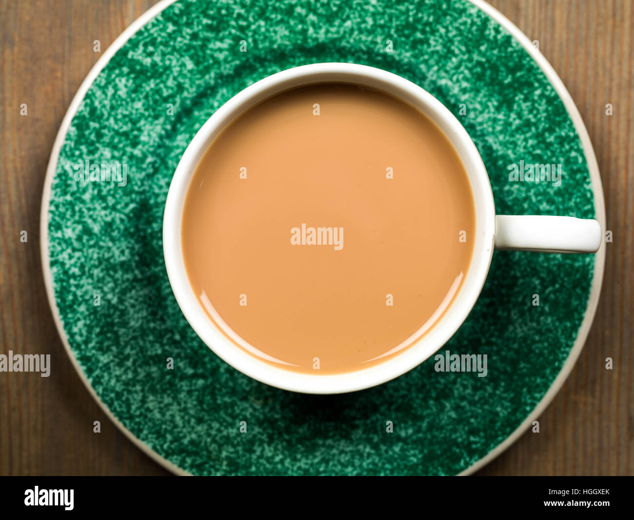 Looking Down on a Cup of Tea Hot Beverage Stock Photo - Alamy