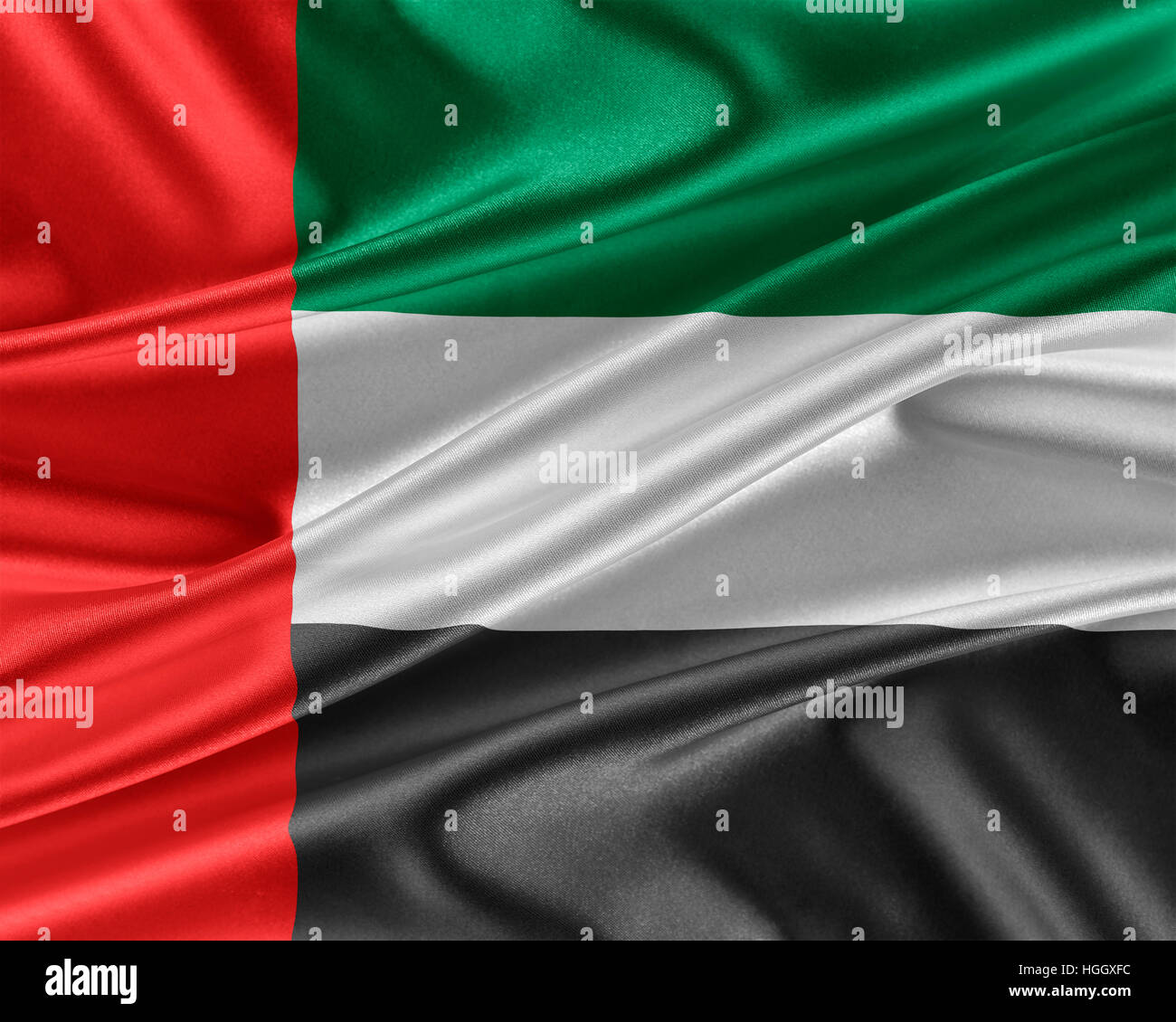 United Arab Emirates flag with a glossy silk texture Stock Photo - Alamy