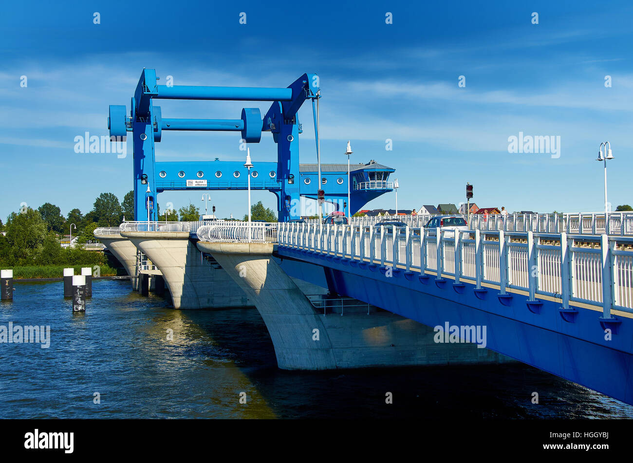 blue river bridge to isle of Usedom Stock Photo - Alamy
