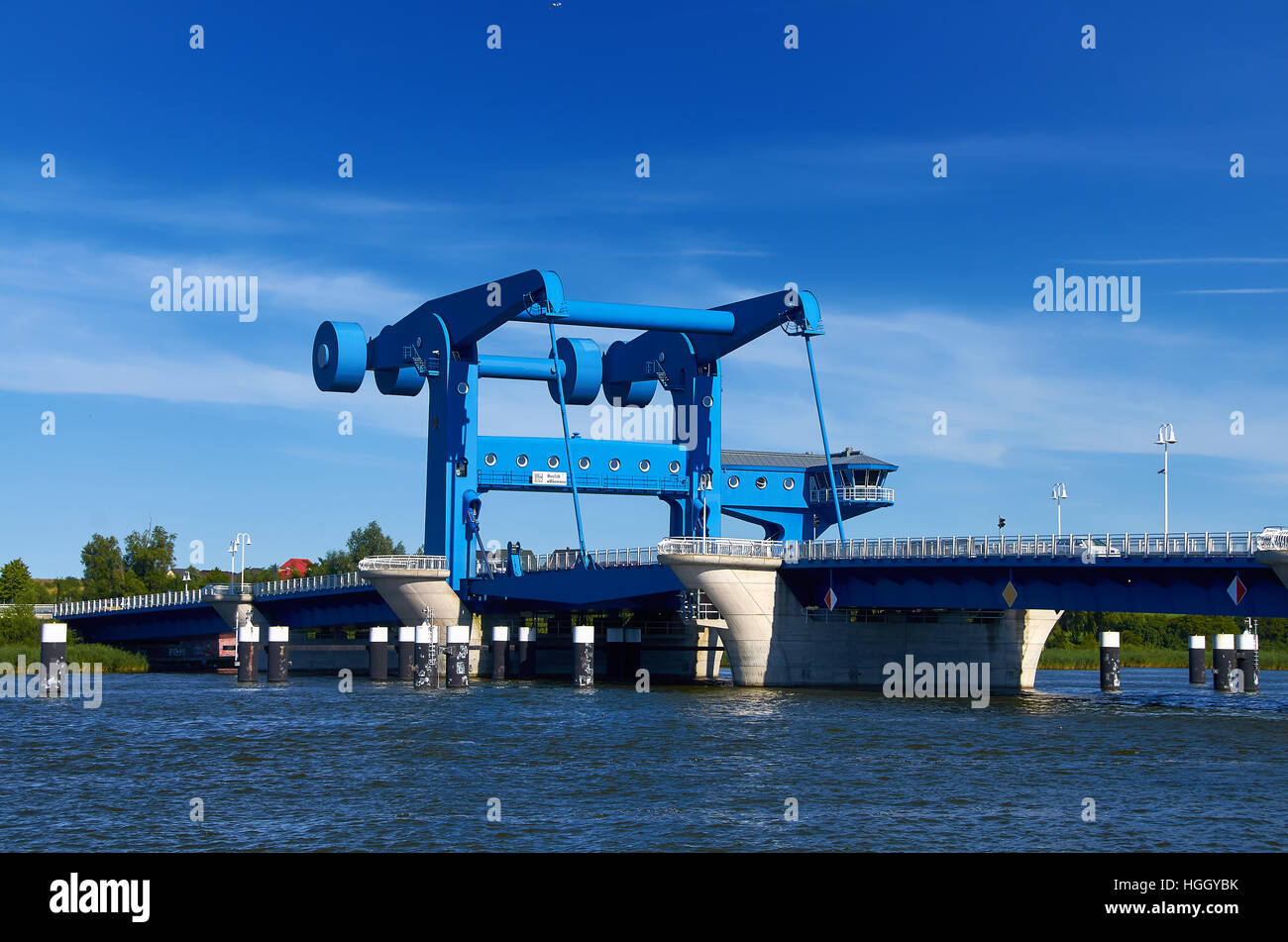 blue river bridge to isle of Usedom Stock Photo - Alamy