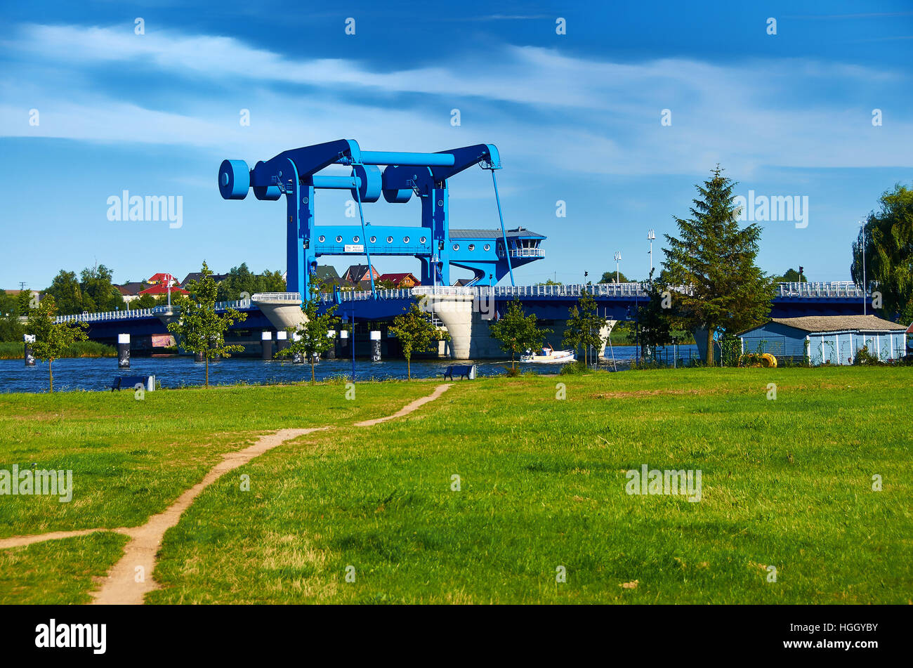 blue river bridge to isle of Usedom Stock Photo - Alamy