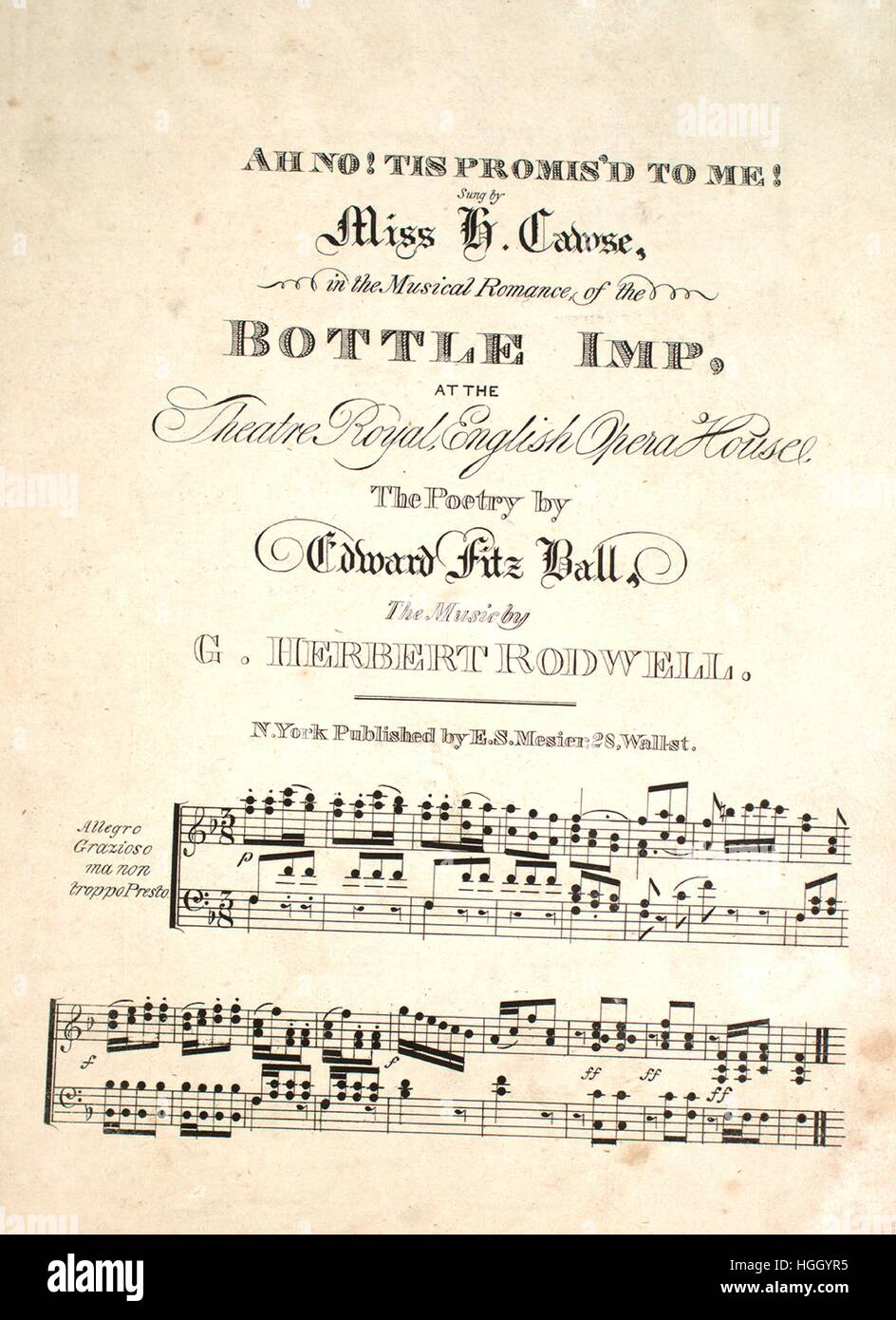 Sheet music cover image of the song 'Ah No! Tis Promis'd to Me!', with ...