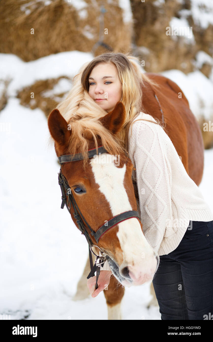 Horse Hugging Girl Statues