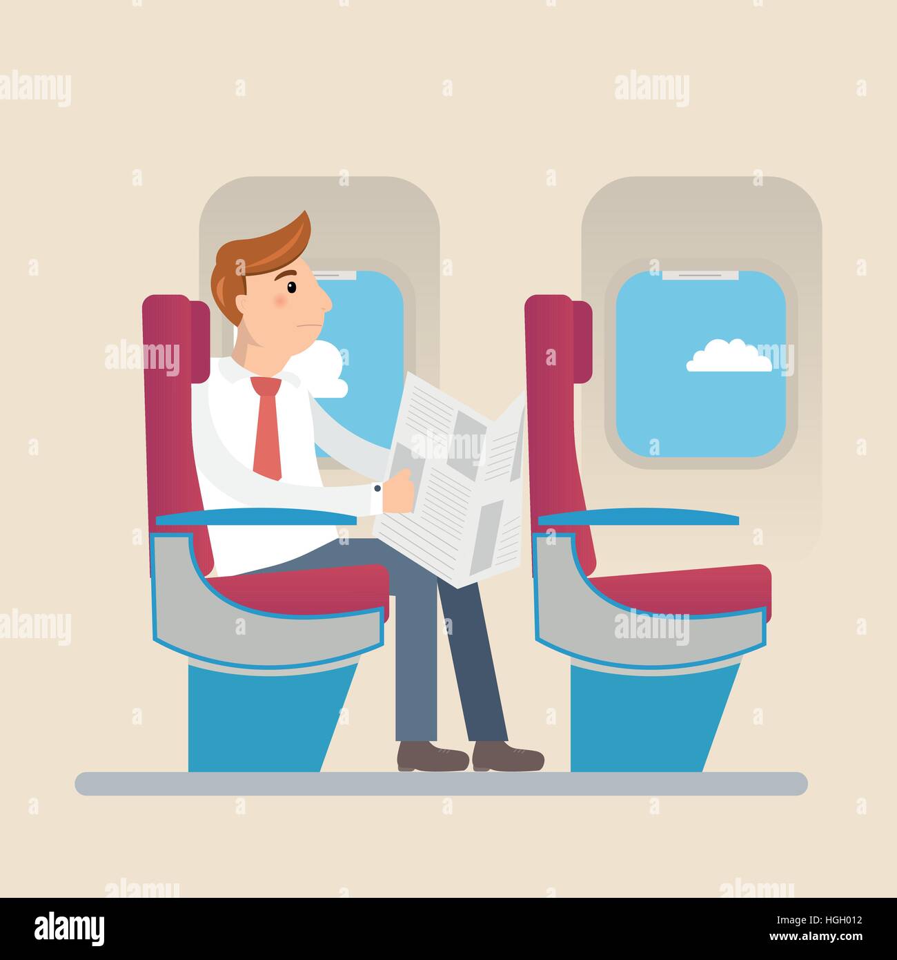 Economy class seat cabin Stock Vector Images - Alamy