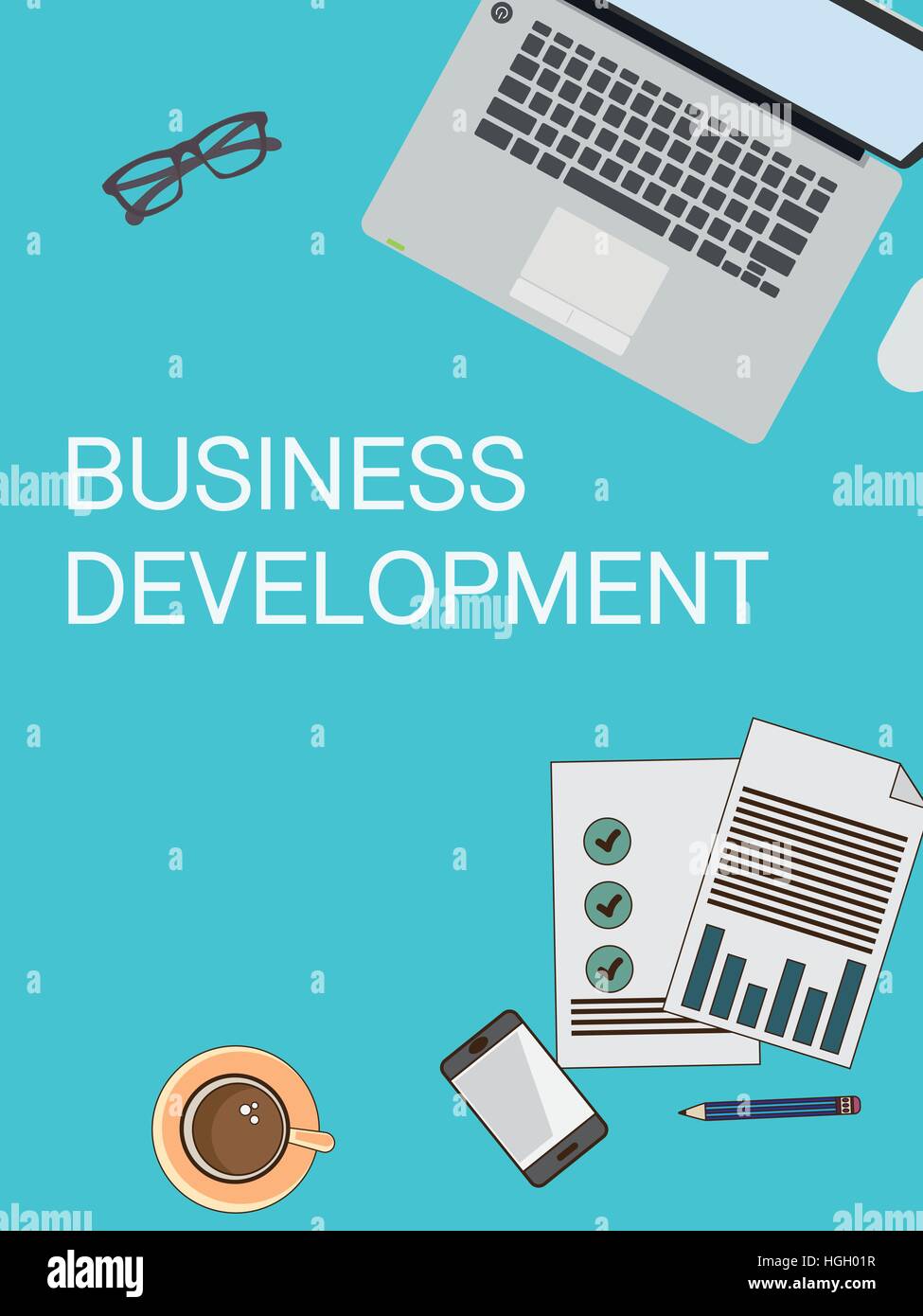 Top view of a business table poster Stock Vector Image & Art - Alamy