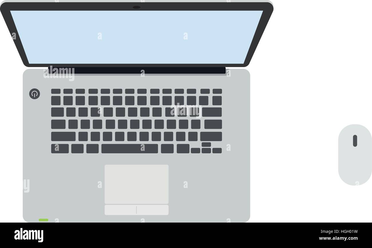 Top view silver laptop Stock Vector Images - Alamy