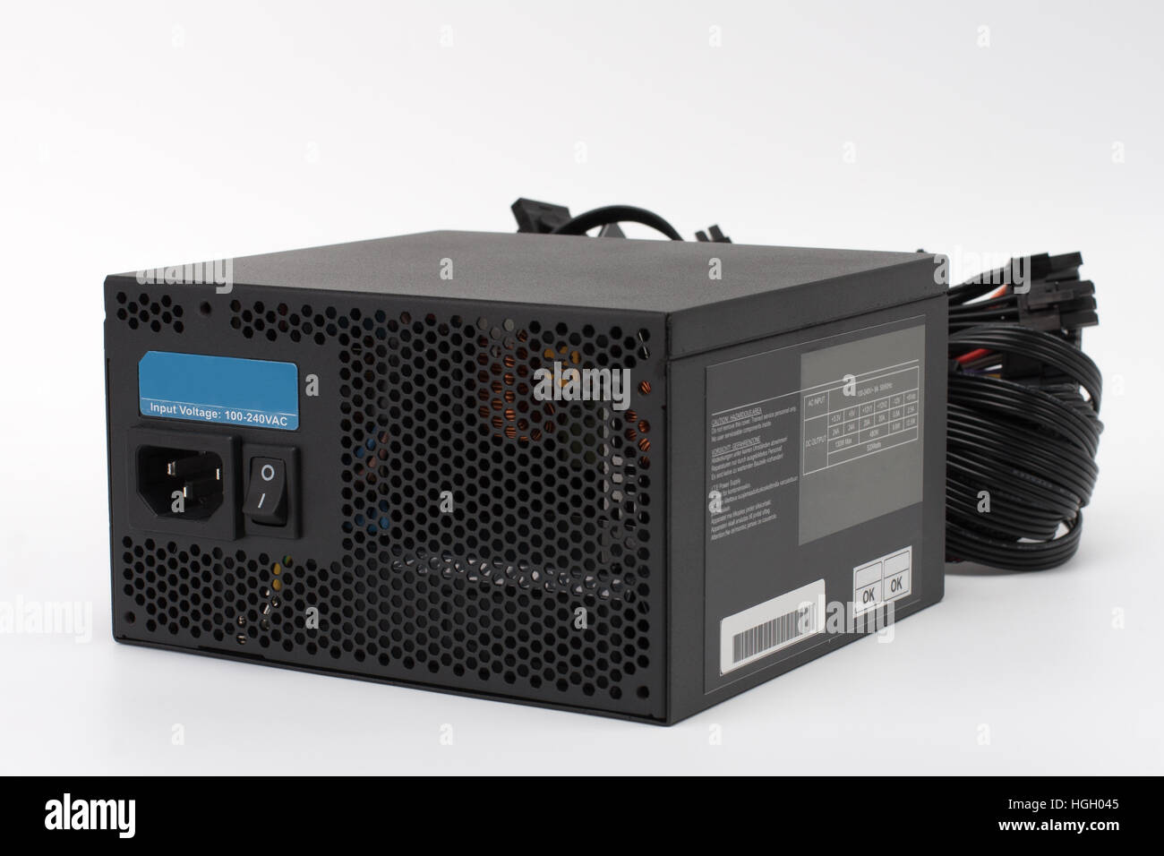 Computer power supply unit, isolated on white background Stock Photo ...