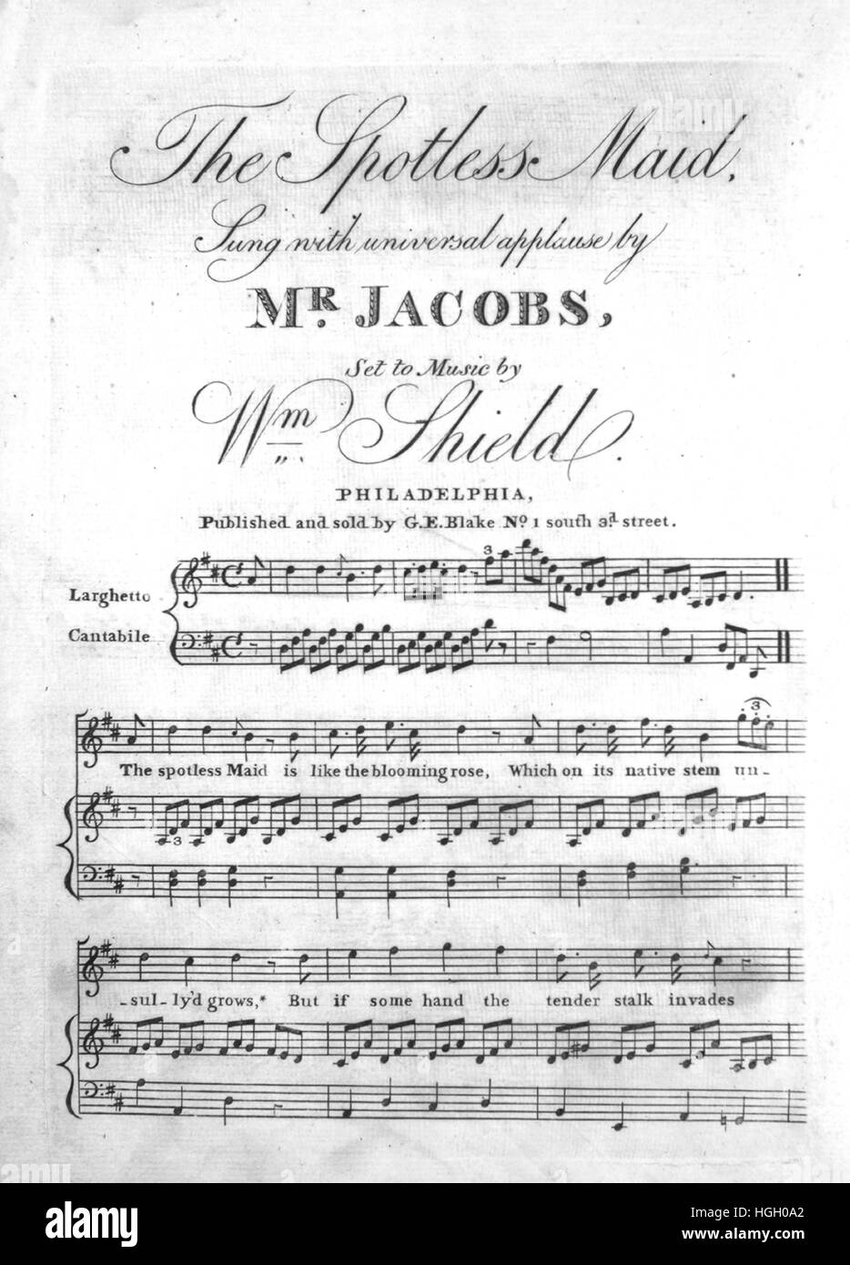 Sheet music cover image of the song '(1) The Spotless Maid (2) A ...