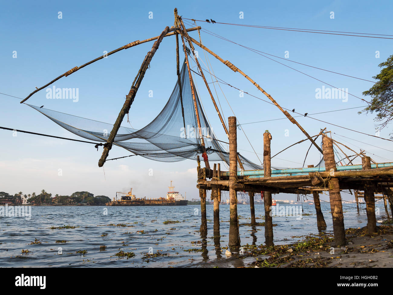 Chinese fishing net, Fort Kochi, Cochin, Kerala, India Stock Photo - Alamy