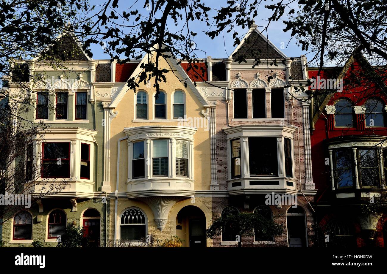 Washington, DC: 19th century homes line North Carolina Avenue SE in the ...