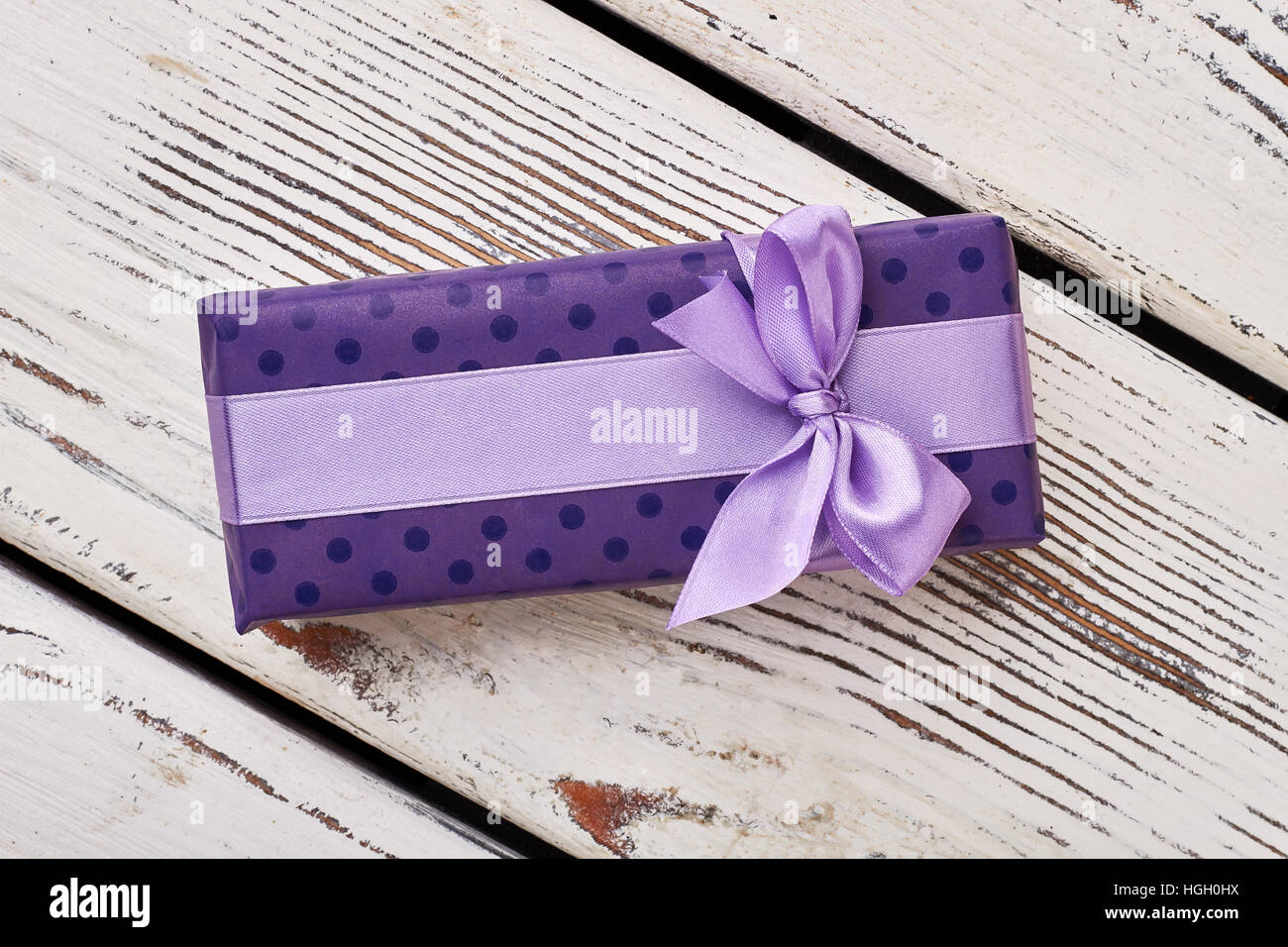 Spotted violet present box Stock Photo - Alamy