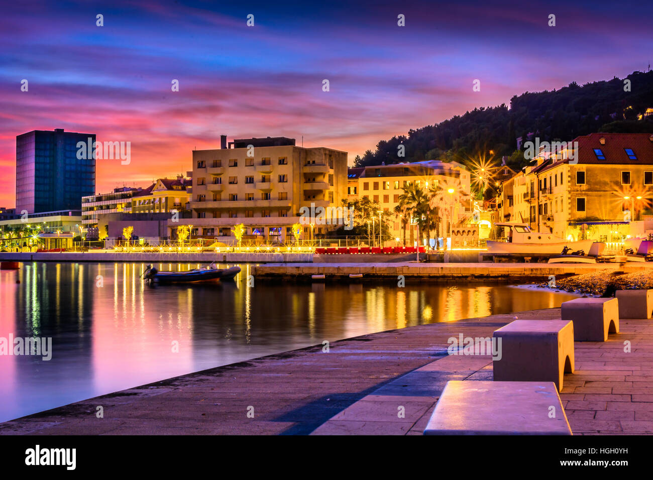 Town Split in sunset, Croatia Stock Photo - Alamy