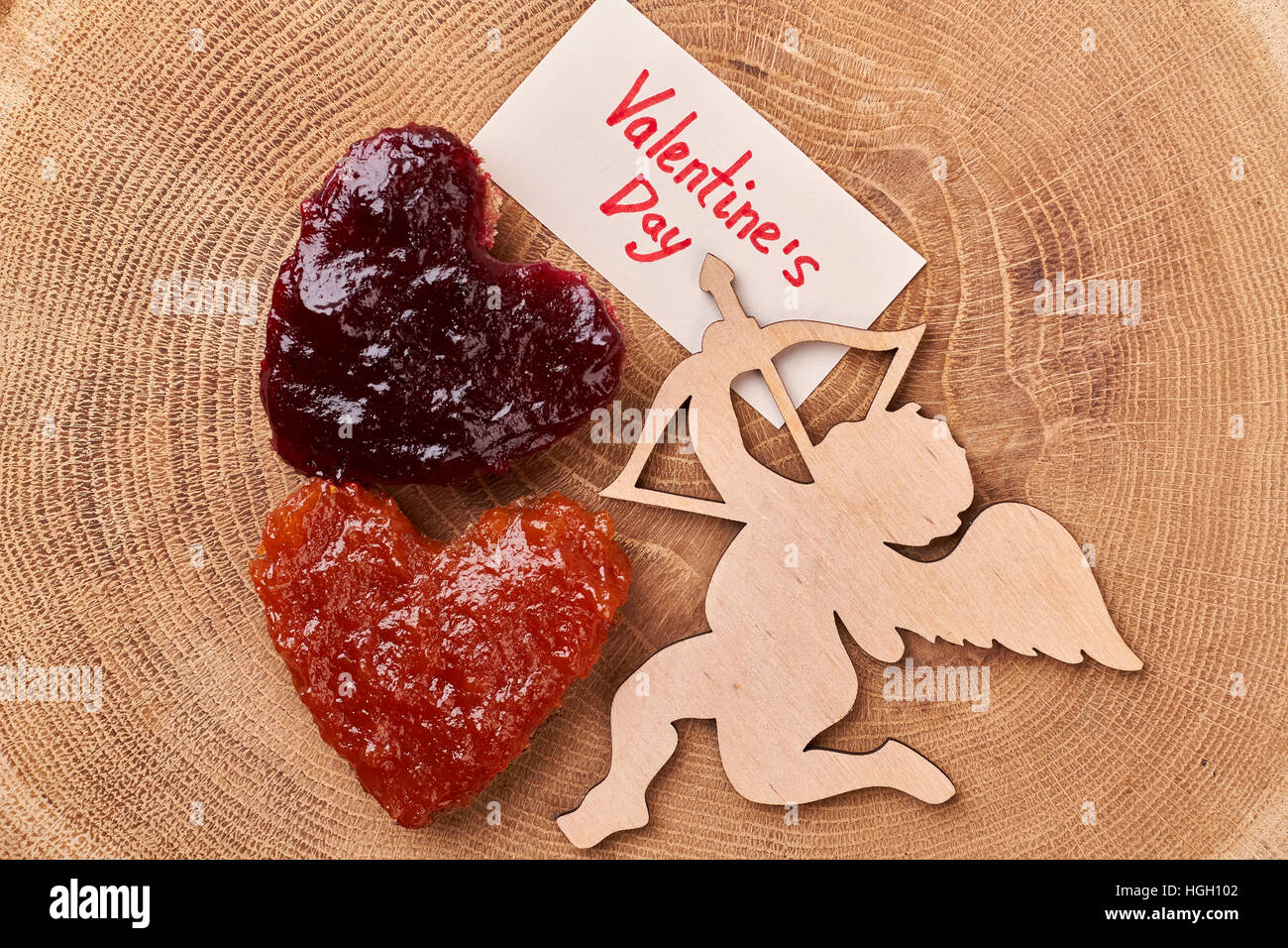 Heart-shaped toast with jam Stock Photo - Alamy