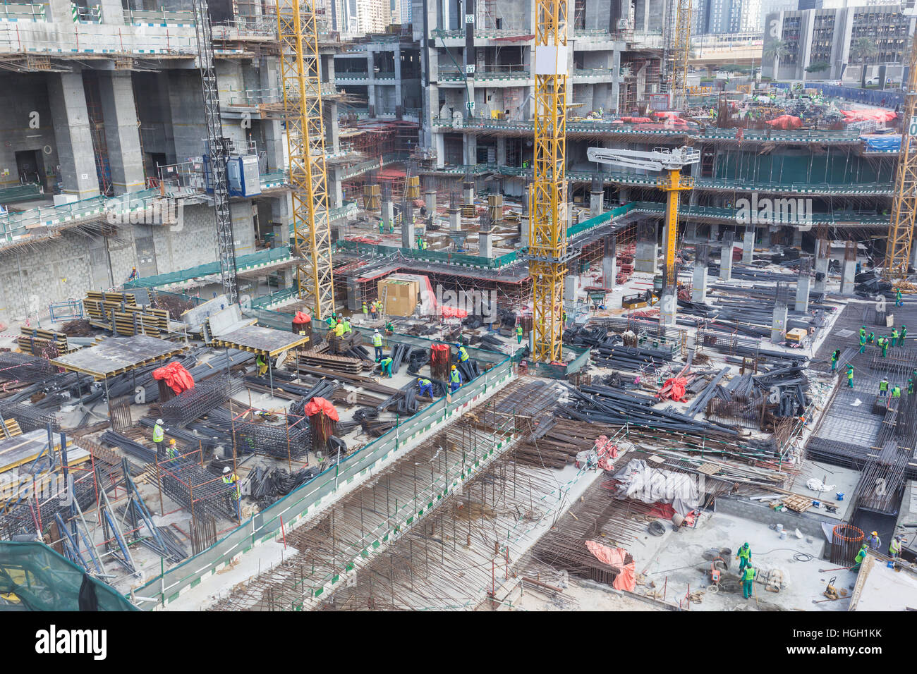 Modern building constraction site works Stock Photo - Alamy