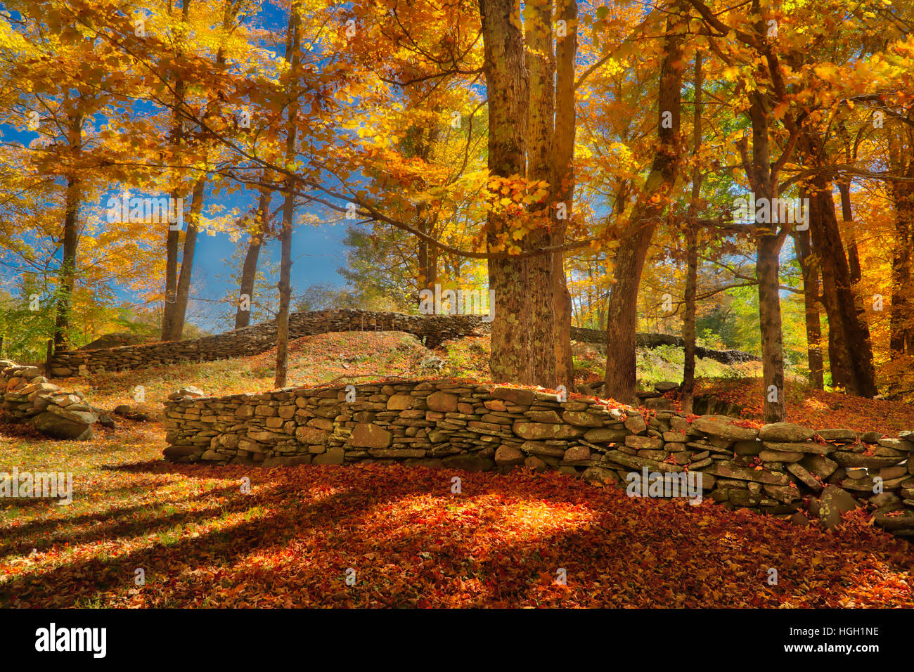 Stone wall new england hi-res stock photography and images - Alamy