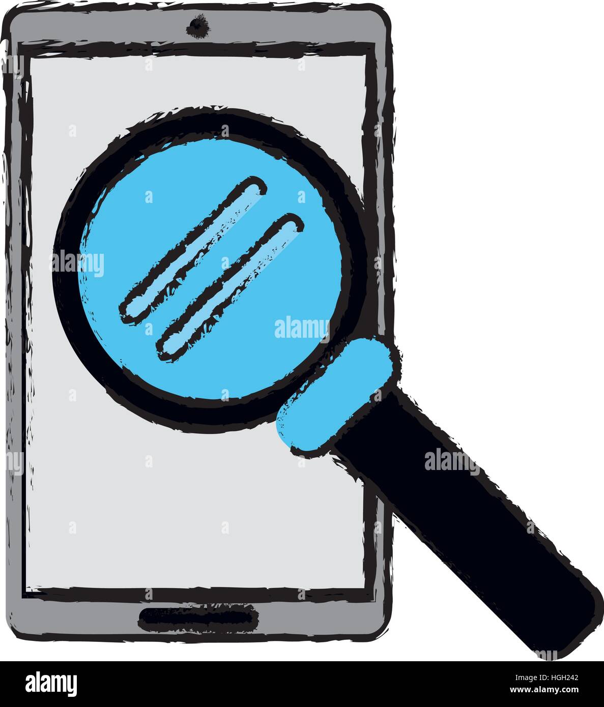 drawing smartphone search wireless technology Stock Vector Image & Art ...