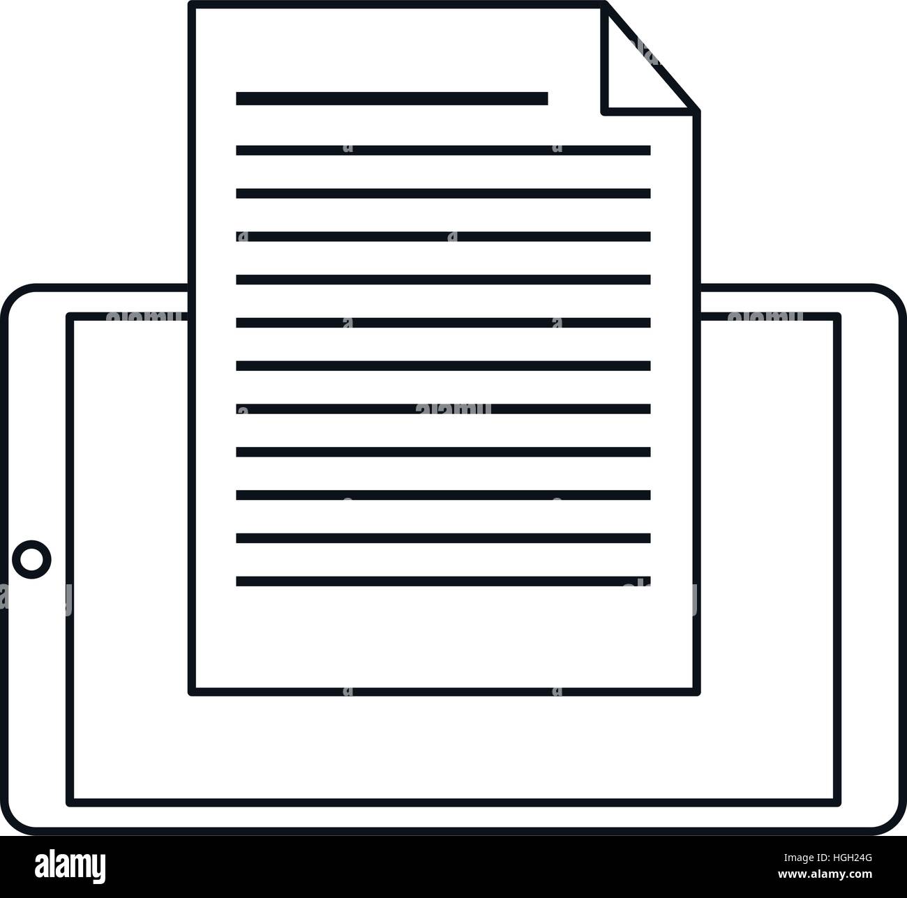 mobile phone document file paper digital line Stock Vector Image & Art ...