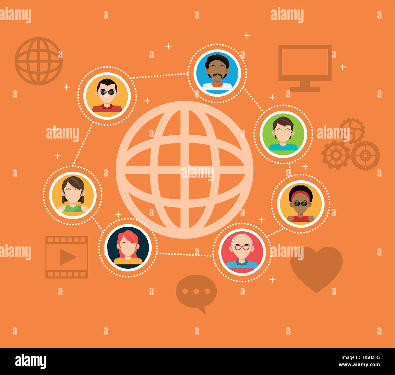 global people connection social media items Stock Vector Image & Art ...