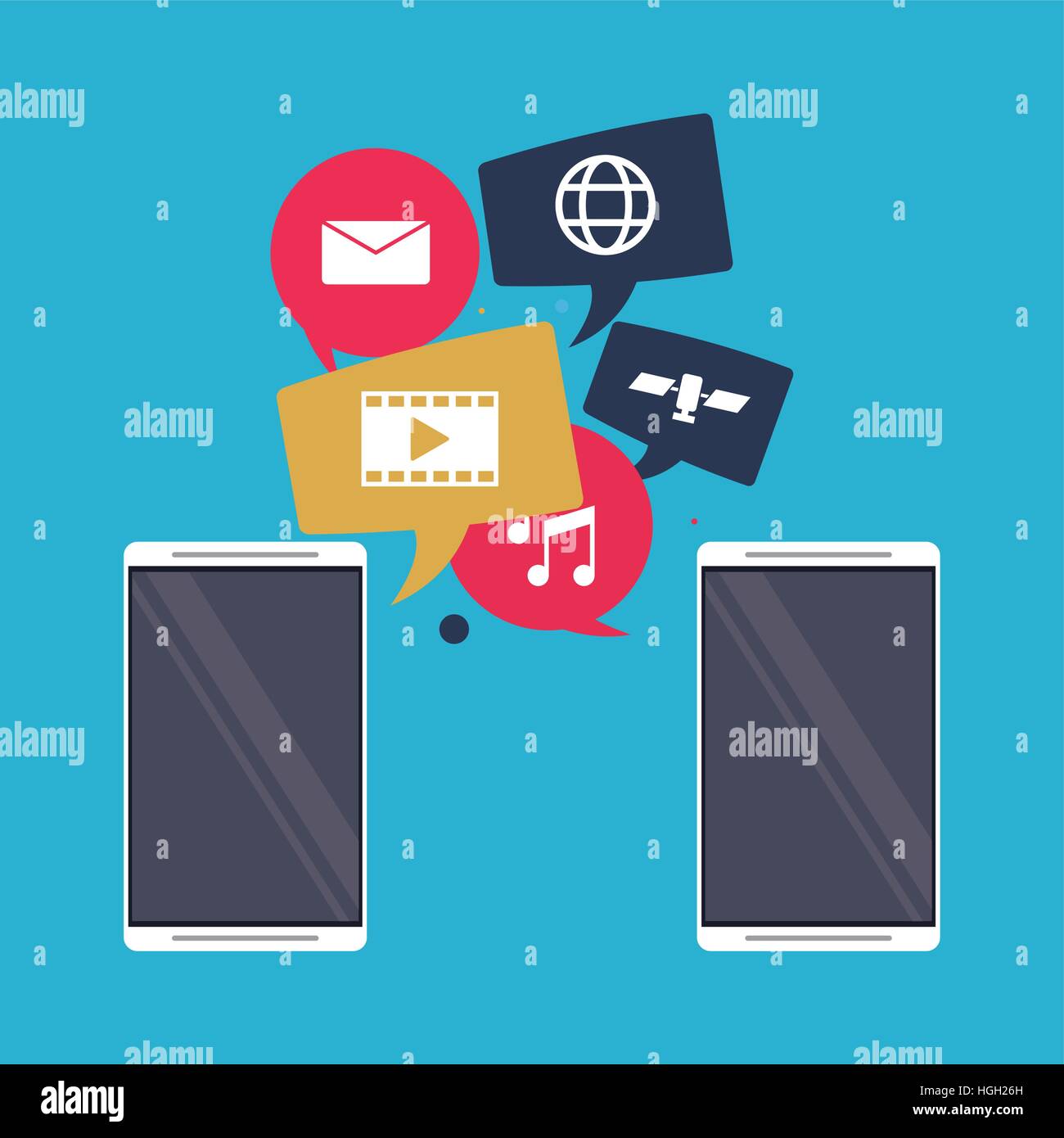 mobile applications sharing social media interface Stock Vector Image ...