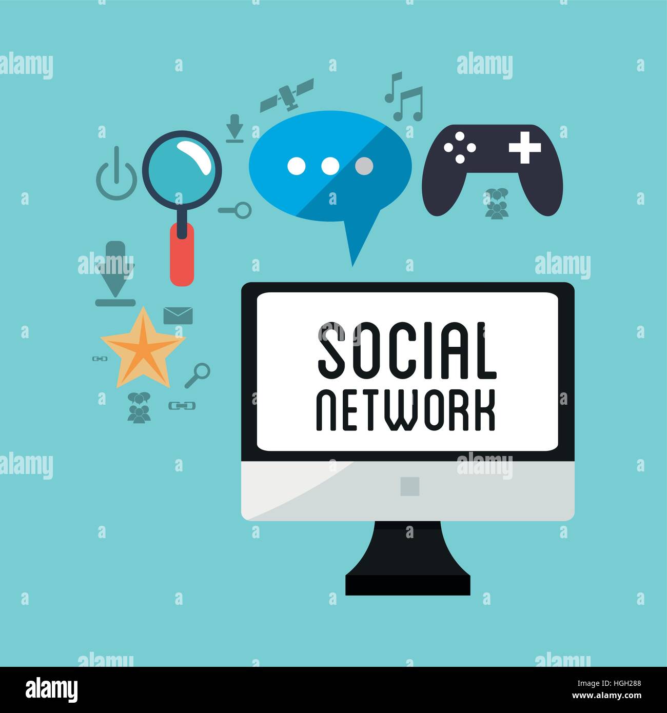 Video game chat laptop Stock Vector Images - Alamy