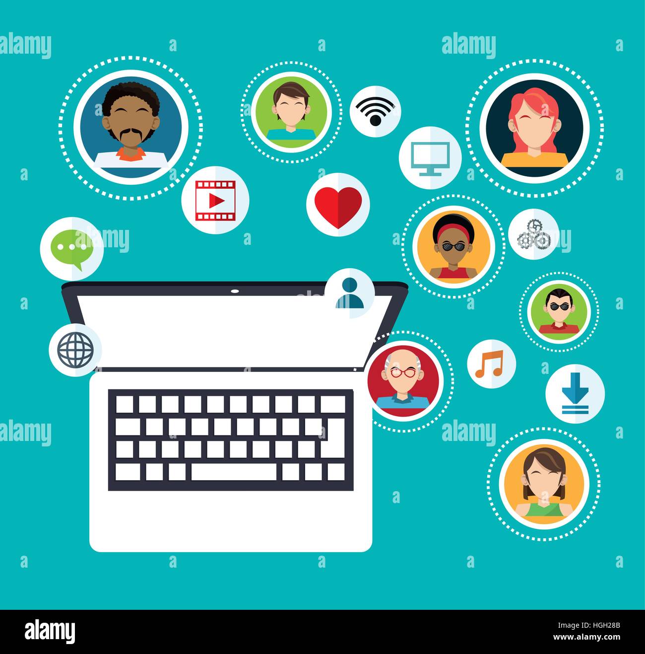 social media group computer communication Stock Vector Image & Art - Alamy