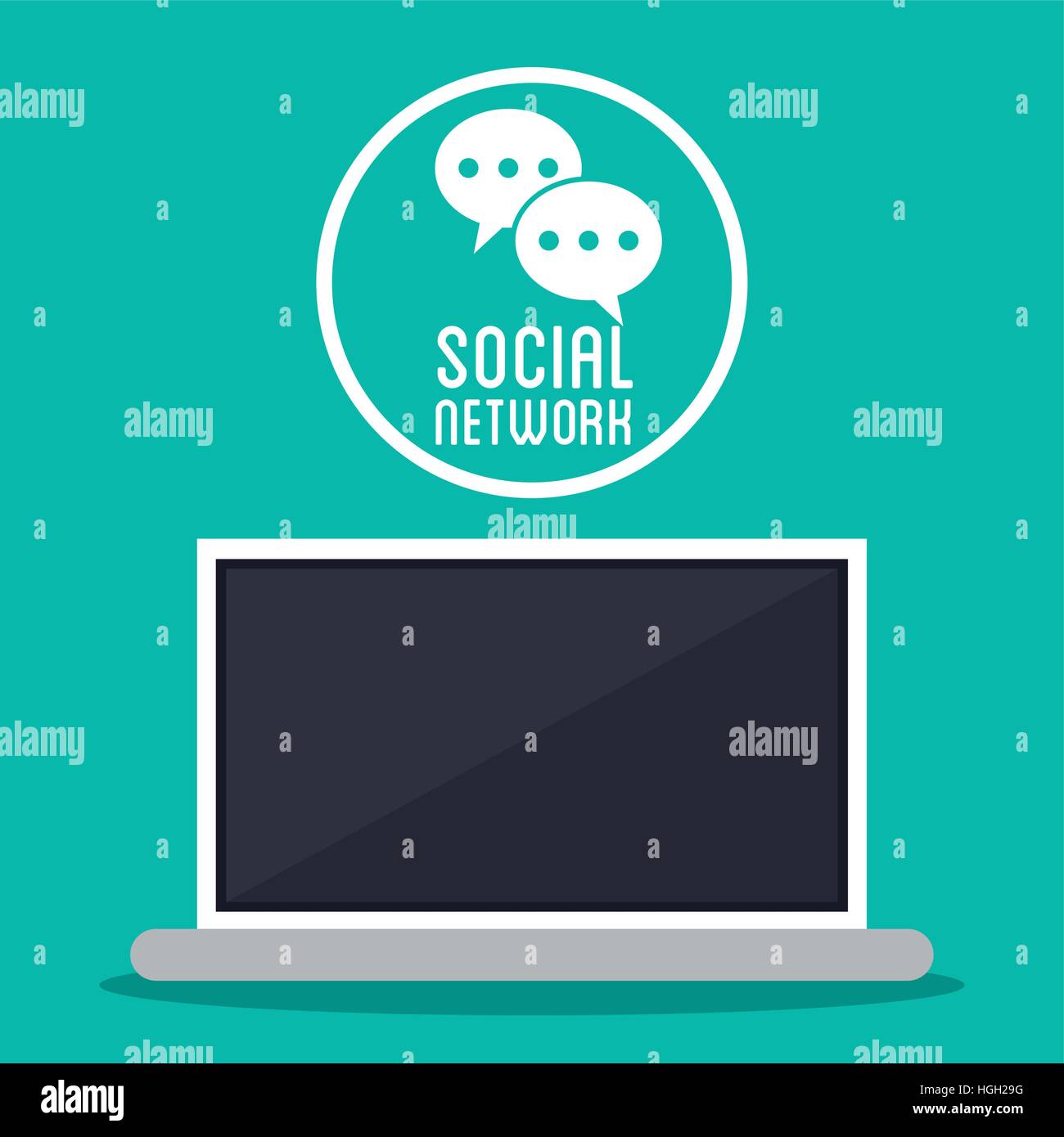 social network computer message texting bubble Stock Vector Image & Art ...