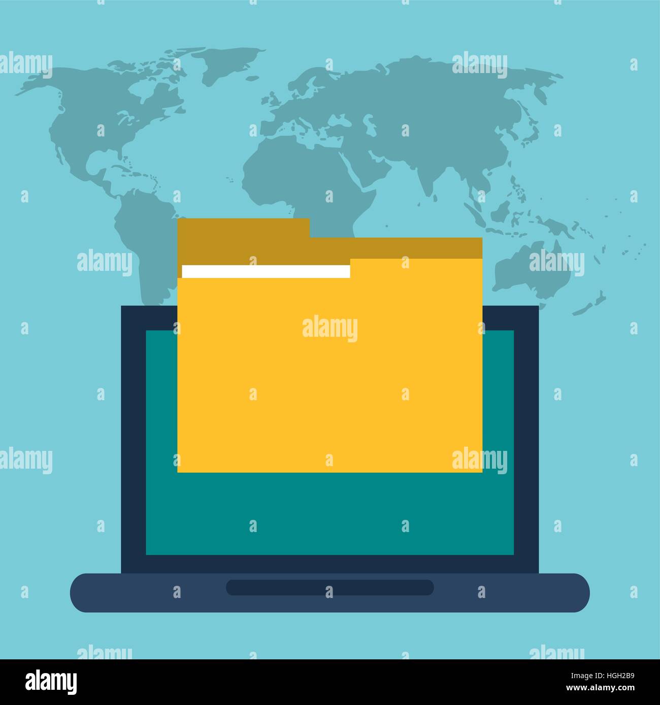 Laptop screen yellow folder hi-res stock photography and images - Alamy
