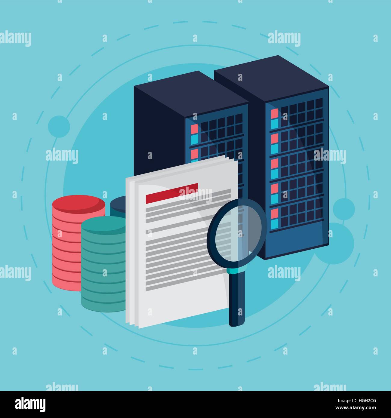 Computer magnifying processing cloud hi-res stock photography and ...
