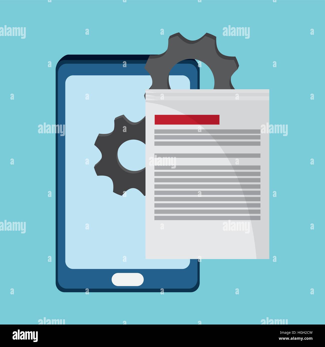 Gear working process line Stock Vector Images - Alamy