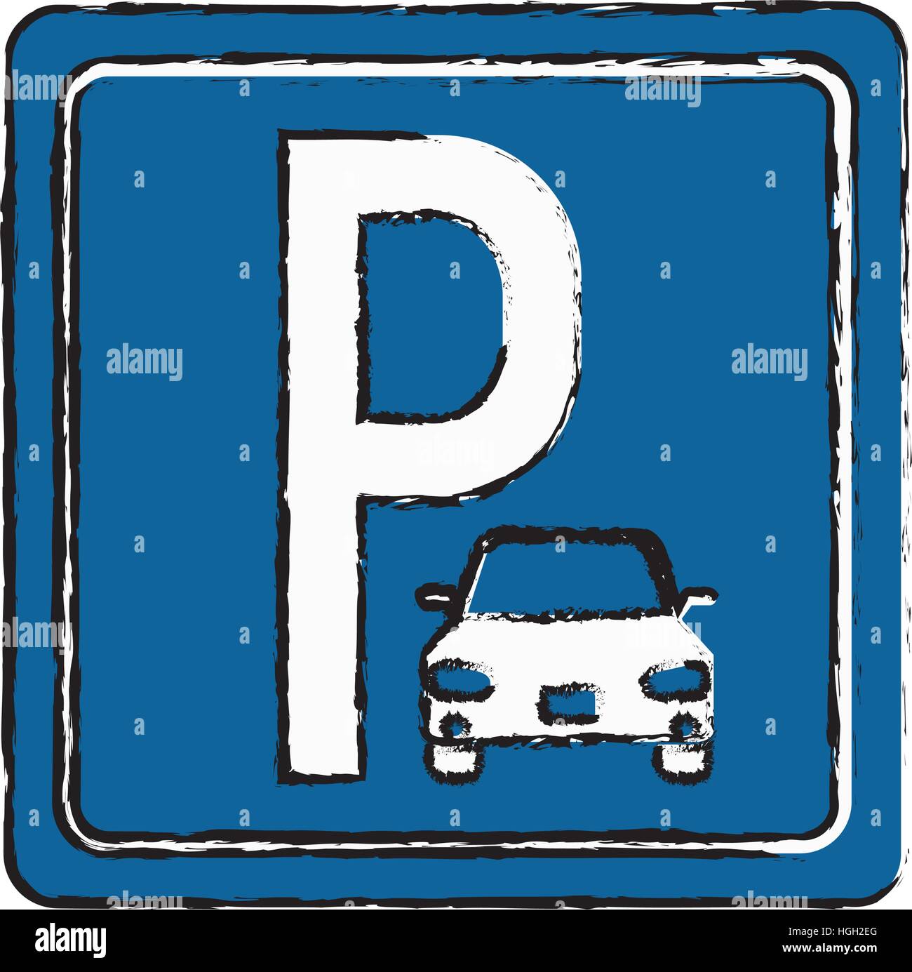 Drawing parking sign road street hi-res stock photography and images ...