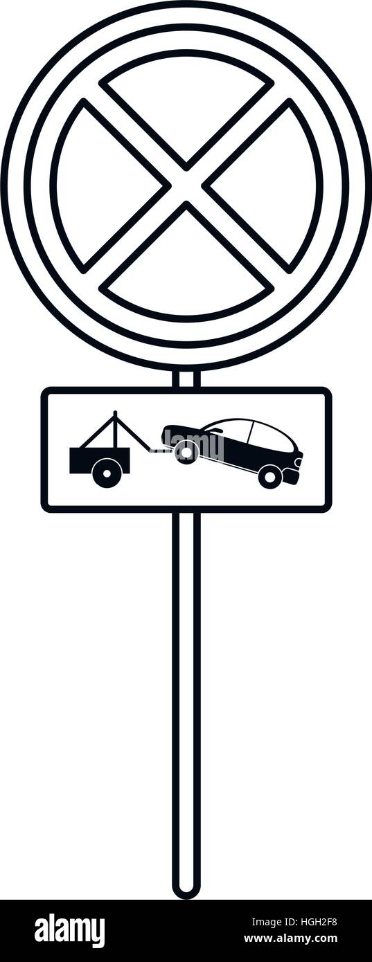 no parking road sign crane car linear Stock Vector Image & Art - Alamy